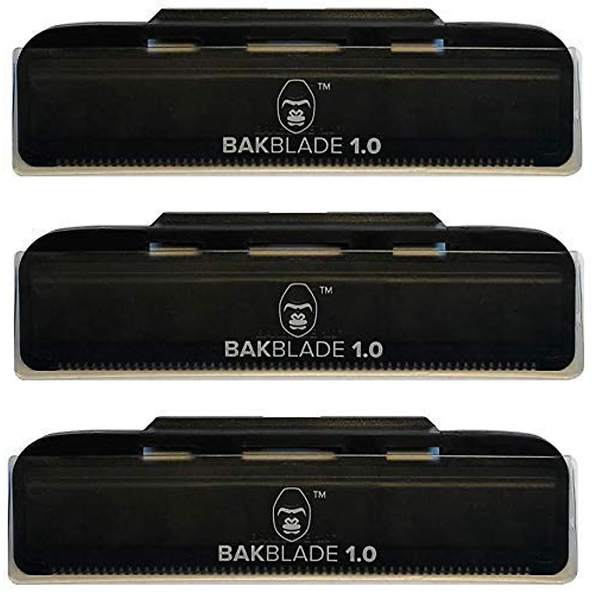 baKblade 1.0 Back Hair and Body Shaver Refill Replacement Cartridges Bundle. 4 Inch Extra-Wide Wet or Dry Disposable Razor Blades (3 Razors Included)