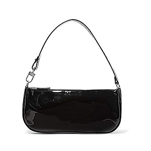 Women Clutch Bag,Retro Pattern Bag for Women,Clutch Purse for Women,Shoulder Bag Handbags for Party Wedding (one size, Black Patent Leather)