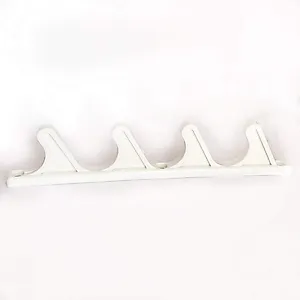 KOMORAX 2 pcs 4 Position Nylon Adjustment Brackets for Patio Outdoor Lawn Yard Furniture or Chaise Lounges, Replacement, Back Support, Back-Height Multi Position Adjuster 9 1/2" L x 1/2" W (White)