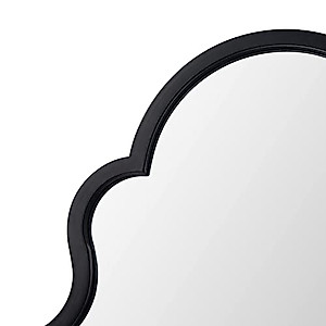 NXHOME Metal-Frame Accent Wall Mirror - Decorative Mirror Black Vanity Wall Mounted Mirror for Bathroom Living Room Bedroom 35.5×21.7