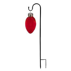 Evergreen Garden Solar Mercury Glass Christmas Light with Shephard's Hook, Red