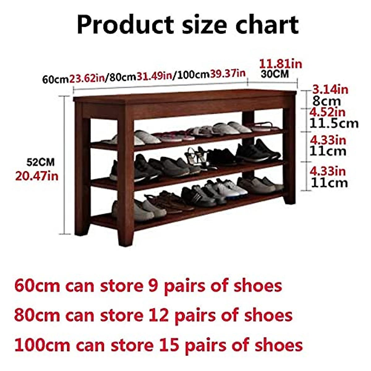 ALDEPO Shoe Cabinet Multi-Layer Solid Wood Shoe Changing Stool Simple Shoe Rack for Home Use Corridor Sit-on Storage Bench Bedroom Bathroom Balcony Office Ballroom Plate S