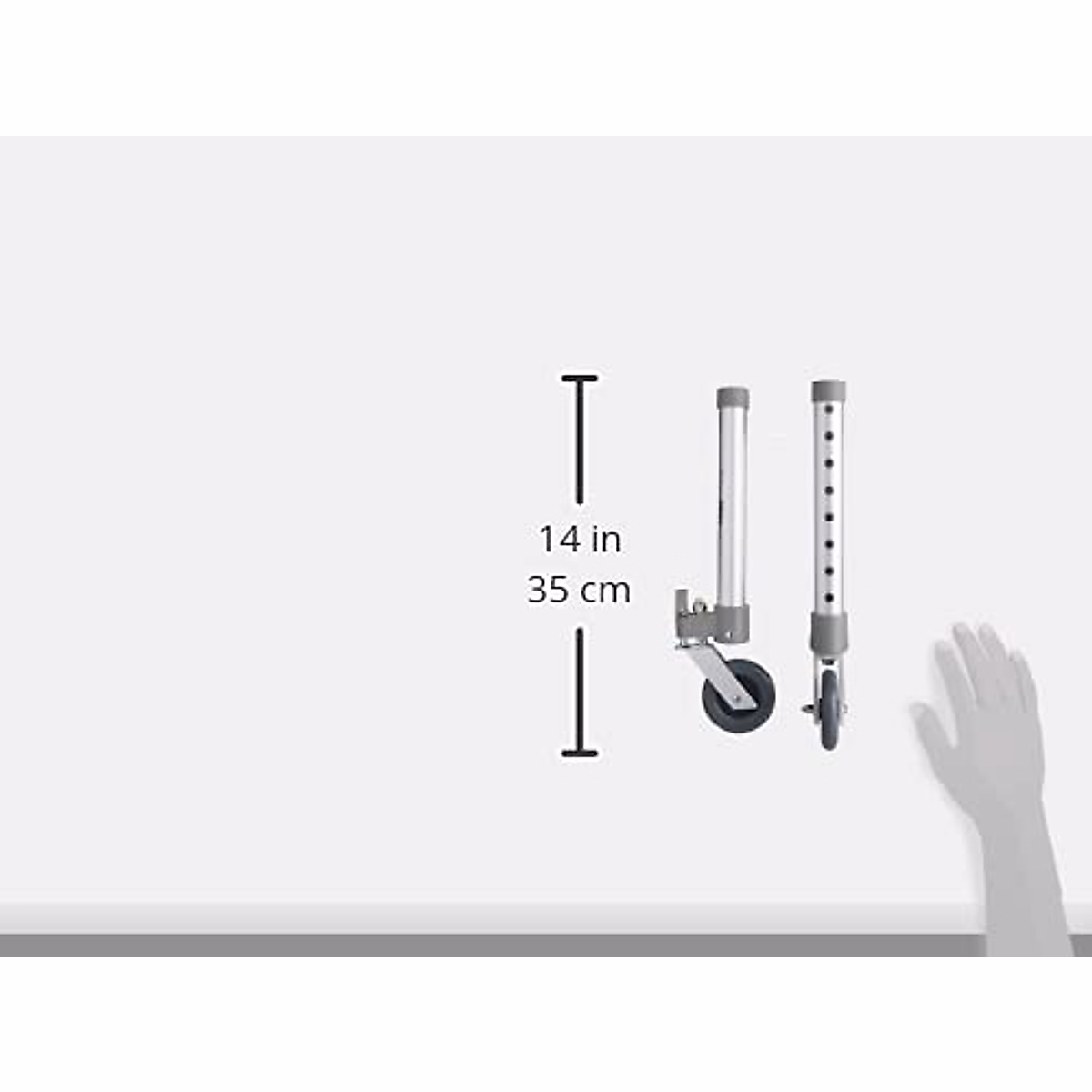 Drive Medical Locking Swivel Walker Wheels with Two Sets of Rear Glides, Gray