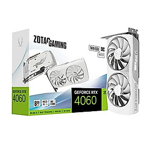 ZOTAC Gaming GeForce RTX 4060 8GB Twin Edge OC White Edition DLSS 3 8GB GDDR6 128-bit 17 Gbps PCIE 4.0 Compact Gaming Graphics Card, ZT-D40600Q-10M