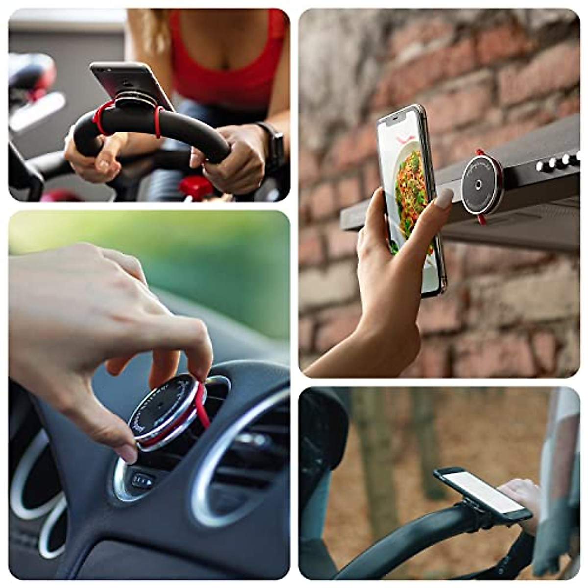 IMStick Innovative Magnetic Phone Grip, Stand and Mount - 100 Ways to Use: Golf Cart Phone Holder, Universal Car Mount, Travel, Airplane, Stroller, Gym, Shopping Cart, Tablet Holder - Blue