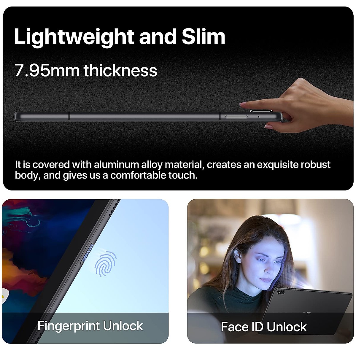 UMIDIGI A11 Tablet PC, 10.4 inch 2000 FullView Tablet A11 4GB +128GB up to 1TB Android 11 Helio P22 Octa Core Processor 8000mAh Tab 16MP Rear Camera Face ID Unlocked WiFi + Dual 4G Global Version