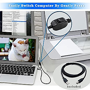 Herfair USB Splitter - 1 in 2 Out USB Splitter Y Cable Printer Cable Splitter, One Female to Two Male USB Cable Printer Splitter for Two Computers, USB 2.0 Share Cable for All USB Peripherals