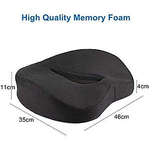 EYEARN Seat Cushion for Office Chair, Memory Foam Coccyx Cushion Relieve Tailbone, Lower Back, Hip, Sciatica Pain, Ergonomic Seat Pad for Car, Wheelchair, Desk Chair and Sitting on Floor,Durable and n