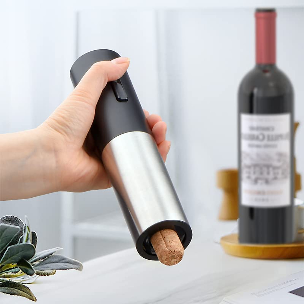 Electric Wine Opener - Automatic Electric Wine Bottle, Rechargeable Corkscrew Opener with Foil Cutter, Wine Bottle Openers, Cordless Wine Opener for Home Kitchen Party Bar Wedding