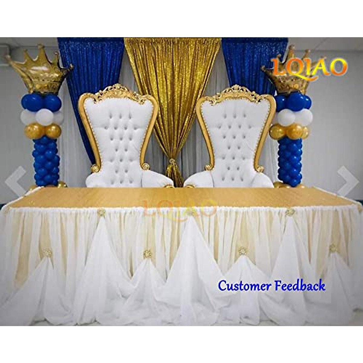 LQIAO Sequin Backdrop Curtain Panel 2x8FT-Gold,Sequin Photography Backdrop Curtain for Party/Home Curtain Decoration 1pc, Pocket 2x8FT(60x245cm))