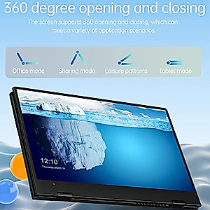 KUU FLEXONE 2 in 1 Laptop, 8GB DDR4 RAM 512GB SSD, 14 Inch IPS Touch-Screen,Pentium J5040 Processor Notebook, Windows 11 Pro, Fingerprint Reader, Bluetooth 5.1, All Metal Body