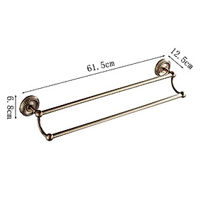 Wall Mount Towel Shelf WC Washroom Stand Screw Towel Holder Brass Antique Double Towel Rack Bathroom Bath Tower Holder in Bathroom Or Kitchen Practical FHSRAEIP
