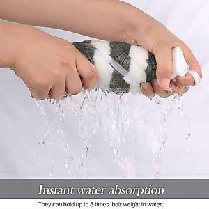 SUNLAND Microfiber Face Makeup Remover Cloths Reusable Facial Cleaning Towel Ultra Soft Washcloths 8inchx16inch，Grey Stripes 4 Pack