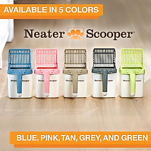 Neater Pets Neater Scooper Standard Cat Litter Scoop, 60 Refill Bags – Mess-Free Cat Litter Scooper with Bag, Spill-Proof Kitty Box Sifter, Bin Doubles as Poop Shovel Holder, For Single-Cat Households