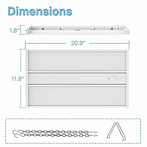 HYPERLITE 4 Pack 1.7ft High Bay Light 210W 28350LM, Linear High Bay Lights 1-10V Dimmer, US Plug 5000K High Bay Shop Light (Large Area Illumination) for Warehouse Garages, Workshop