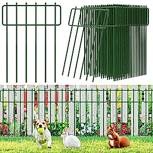 20 Pack Animal Barrier Fence,No Dig Garden Decorative Fence Rustproof Metal Wire Panel Border for Dog Defense Animal Barrier Rabbit Fencing Flower Edging for Yard Landscape Patio Outdoor 20.2ftx17in