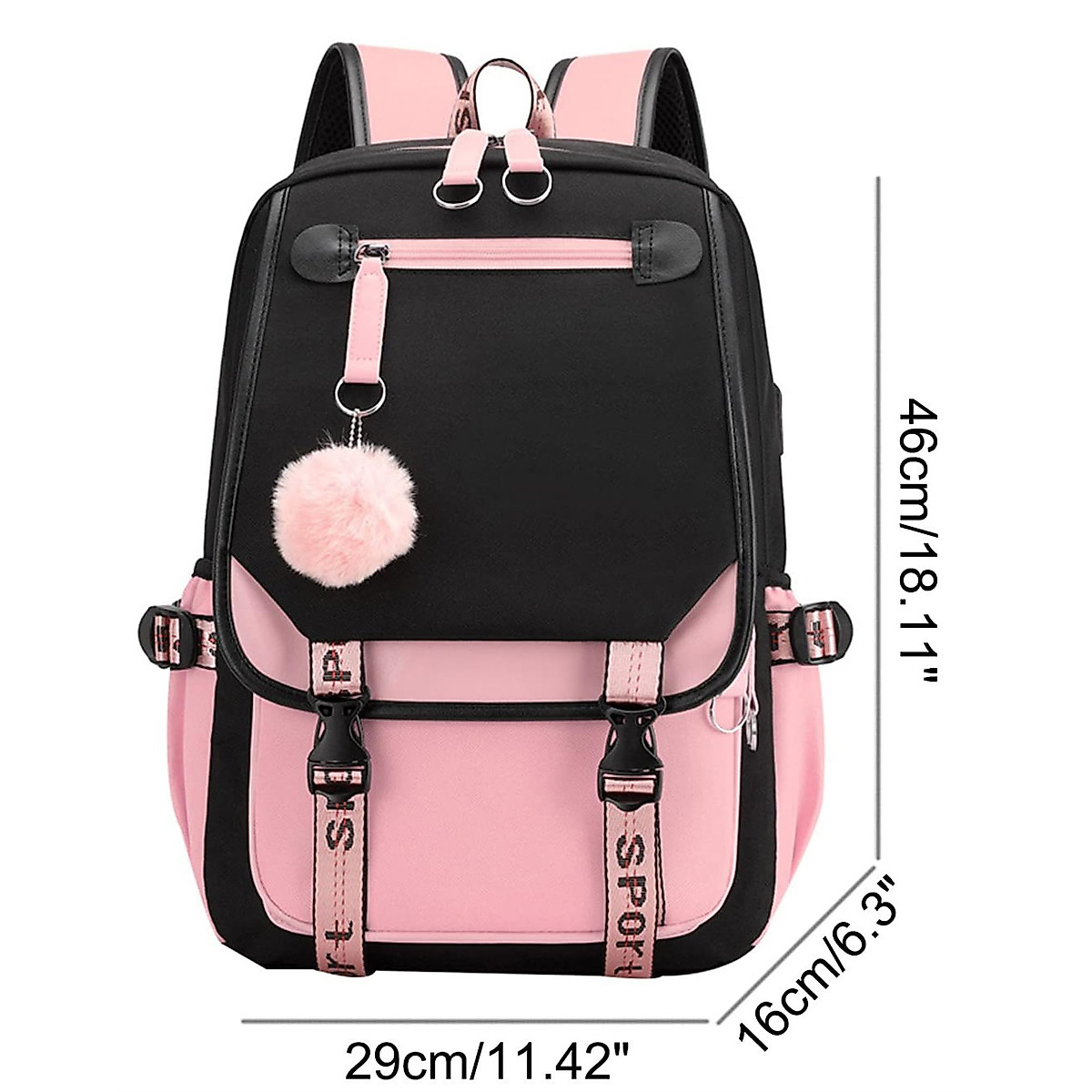 RICHSAIKOU Genshin Backpack Anime Impact Outdoor Dayback Cartoon Laptop Bag 21L Travel Bag with USB Charge Port Hutao Xiao (F)