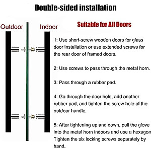 Barn Door Push Pull Door Handle 20/24/32/40inch Glass Door Pull Push Handle, Contemporary Stainless Steel Interior Exterior Sliding Barn Door Handle, Kitchen/Bathroom/Office Door Handles, Two-Side Des