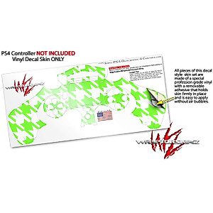 WraptorSkinz Skin Compatible with Sony PS4 Dualshock Controller PlayStation 4 Original Slim and Pro Houndstooth Neon Lime Green (Controller NOT Included)