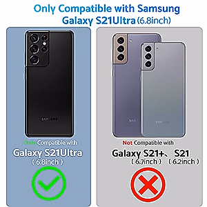 Anqrp Shockproof for Galaxy S21 Ultra Case 5G, [Heat Dissipation] [No Fall-Off Kickstand] 360°Metal Ring Military Grade Protection Phone Case with Samsung Galaxy S21 Ultra 6.8 Inch, Black