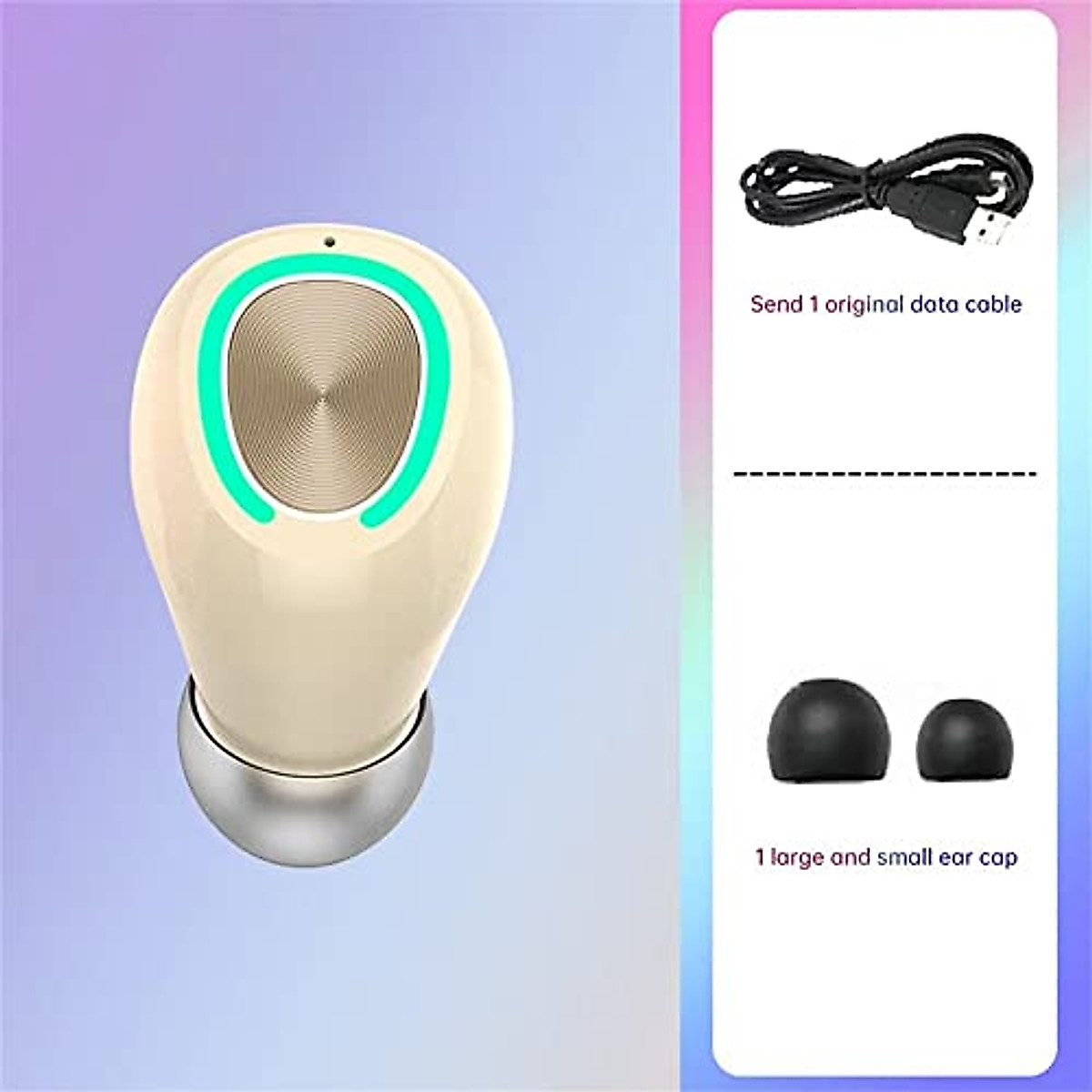 VINAU 1 Pc Wireless Bluetooth 5.3 Earphones Single Ear Stereo Sound in-Ear Earbuds with Mic Mini Handsfree Sport Headphone Compatible iOS & Android