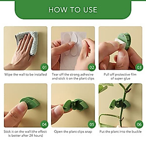 Plant Climbing Wall Fixture Clips 40 Pcs, Garden Vegetable Plant Support Binding Clip Invisible Wall Vines, Self-Adhesive Clips Plant Vine Traction for Indoor Outdoor Decoration