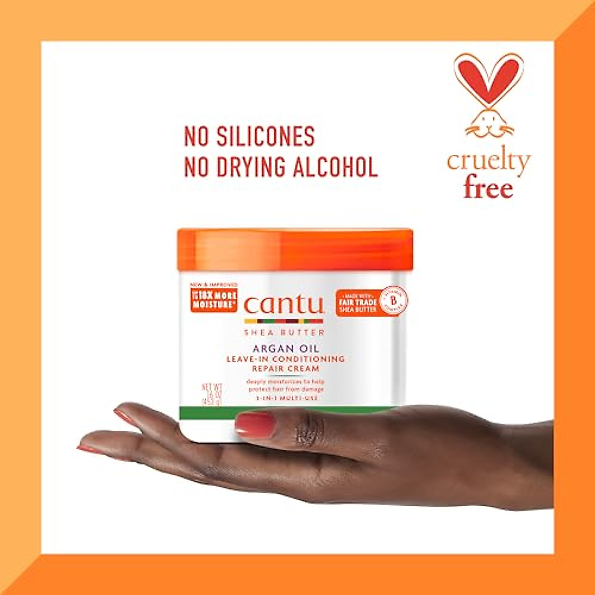 Cantu Leave-In Conditioning Repair Cream with Argan Oil, 16 oz (Pack of 2) (Packaging May Vary)