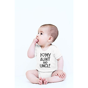 CBTwear I Love My Aunt and Uncle Baby Bodysuit - Cute Unisex Newborn Clothing Funny Infant Unisex Outfit (Newborn, White)