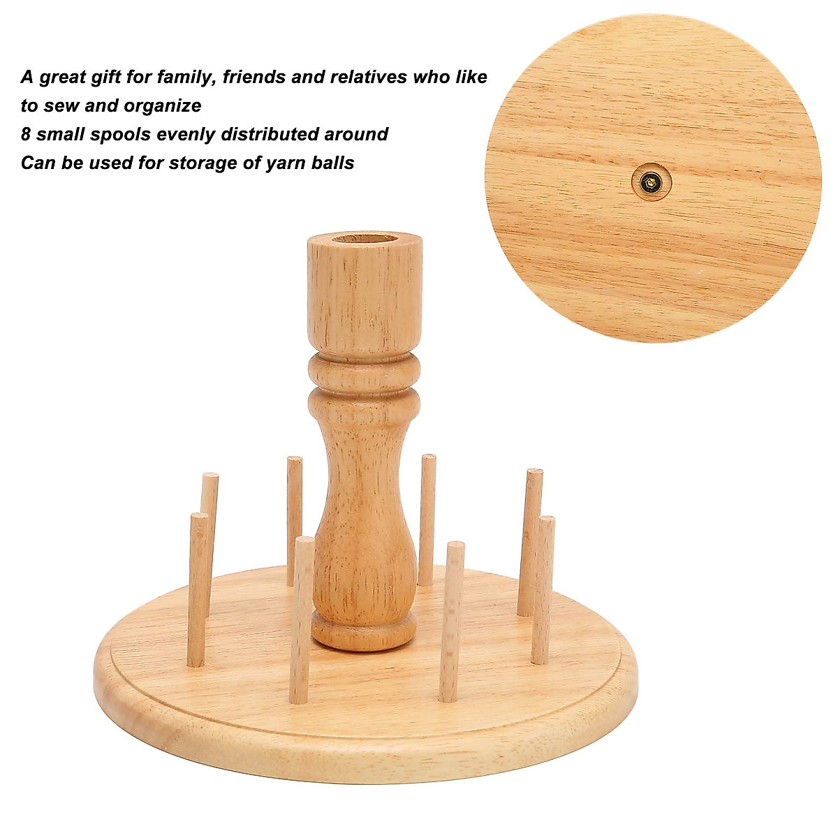 Wooden Thread Holder Rack, 8 Spools Beech Wood Embroidery Quilting Sewing Tools Bobbin Holder, Sewing Storage Rack Holder