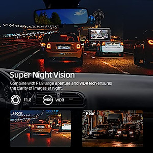 2.5K WiFi Dash Cam Front and Rear, 1440P Quad HD+1080P FHD Dual Dash Camera for Cars with Super Night Vision, Parking Mode, 32G SD Card, 3" IPS Display, 170° Wide Angle, G Sensor, Support 128GB Max