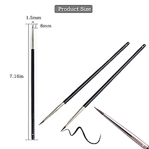 Eye Makeup Sable Eyeliner Brushes, 6 Pcs Ultra Fine Soft Sable Eyeliner Makeup Tools for Women to Accurately Apply Gel and Wet Powder