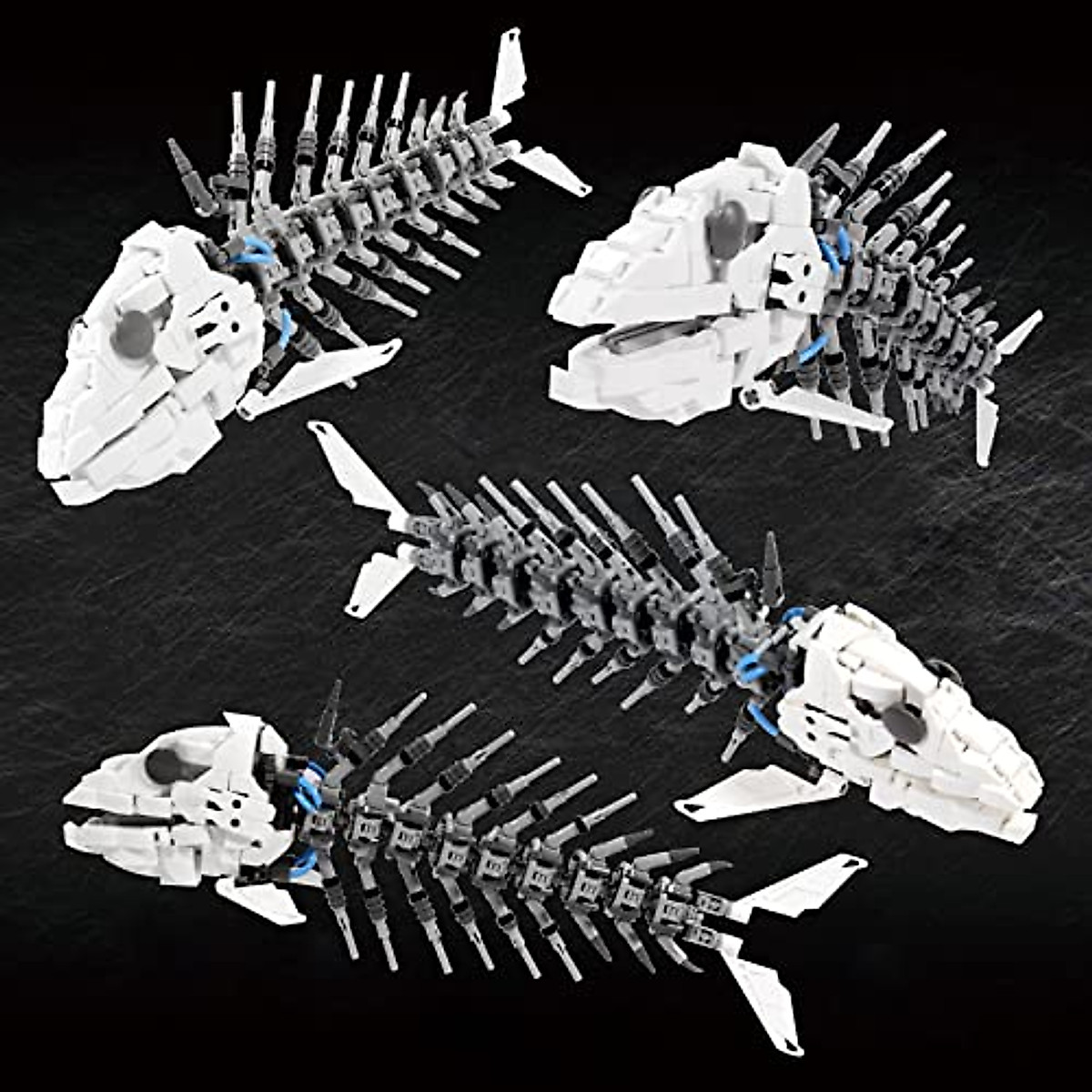 ZYLEGEN Fish Fossil Building Block Kit,Fish Skeleton Model Bricks Kit Decoration,Cool Ideas Gift Toy Set for Deap Sea Fish Fans,Decorative Fish Bone Model for Office,Living Room,Shelf,Home Decor