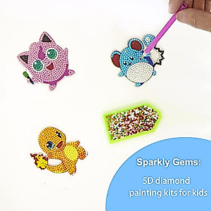 Arts and Crafts for Kids Ages 8-12 - Big 5D Diamond Painting Kits for Beginners - Make Your Own GEM Keychains by Numbers DIY Art & Craft Supplies Creativity Gifts for Girls Boys Ages 3-5 4-6 6-8 10-12