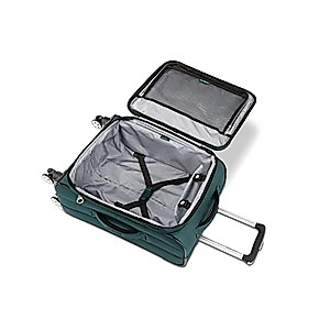 Samsonite Aspire DLX Softside Expandable Luggage with Spinner Wheels, Checked-Medium 25-Inch, Emerald