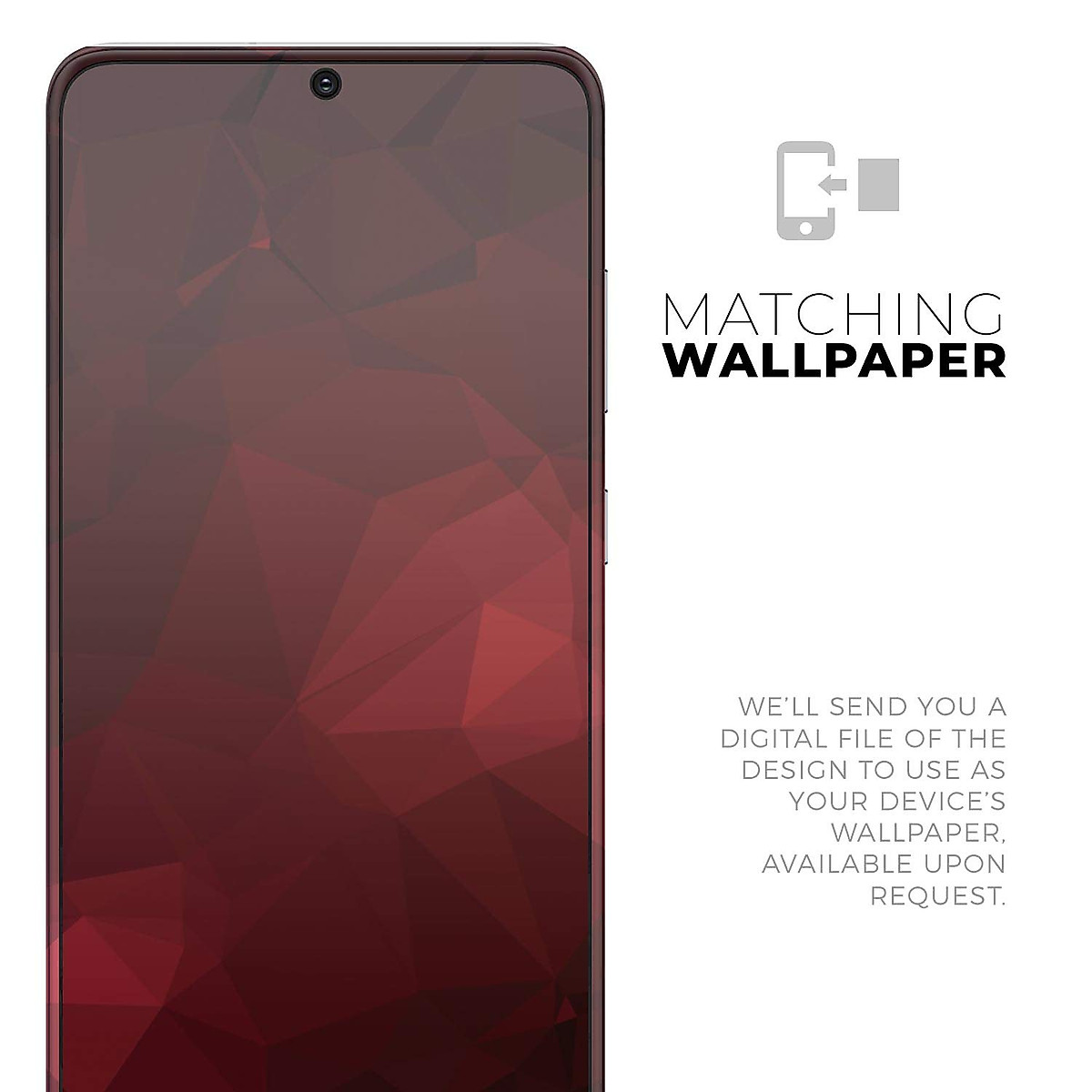 DesignSkinz Varying Shades of Red Geometric Shapes Protective Vinyl Decal Wrap Skin Cover Compatible with The Samsung Galaxy S20 (Screen Trim & Back Glass Skin)