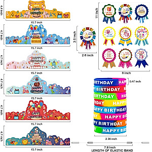 ARTLYMERS 120pcs Happy Birthday Kits for Classroom Kids, Teacher Supplies for Classroom Include Birthday Hats, Birthday Stickers, Silicone Wristbands, School Classroom Kindergarten VBS Party Supplies