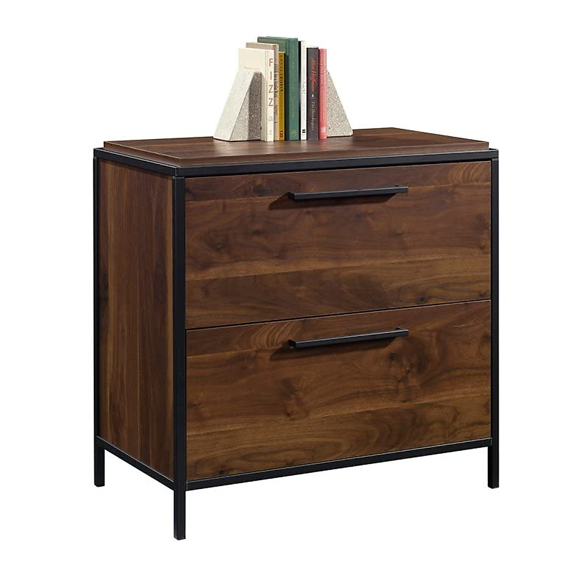 Sauder Nova Loft 2-Drawer Lateral File Cabinet in Grand Walnut, Grand Walnut Finish