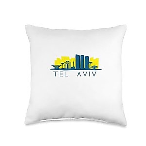 Israel - Flag Israel Map Traditional Jewish Star National Flag Israel Map Throw Pillow, 16x16, Multicolor