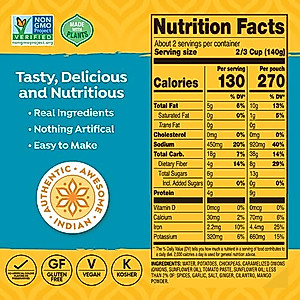 Tasty Bite Indian Bombay Potatoes, Microwaveable Ready to Eat Entrée, 10 Ounce (Pack of 6)