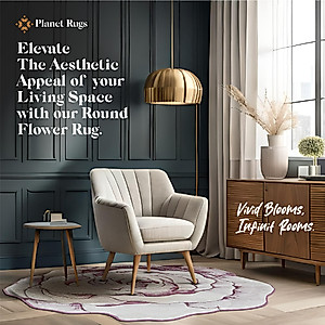 Rose Rug 6ft Round Area Rugs Cute Plush Flower Shaped Rug Circle Girly for Bedroom Floor Living Room Carpet 304 Pink