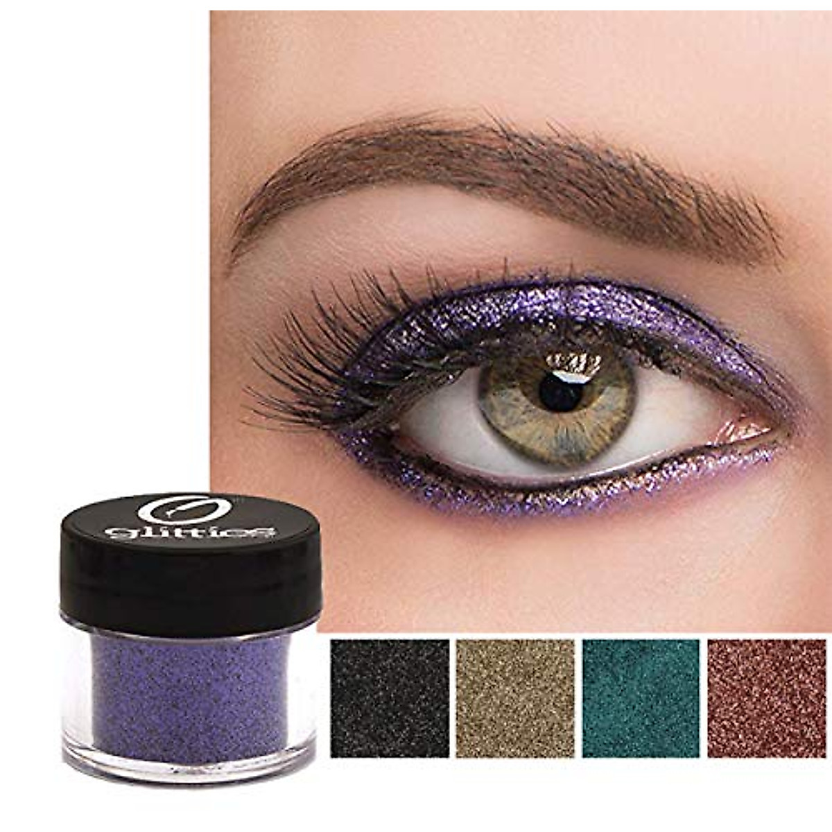 Glitties - Indian Ink - Cosmetic Grade Extra Fine (.006") Loose Glitter Powder Safe for Skin! Perfect for Makeup, Body Tattoos, Face, Hair, Lips, Soap, Lotion, Nail Art - (30 Gram Jar)