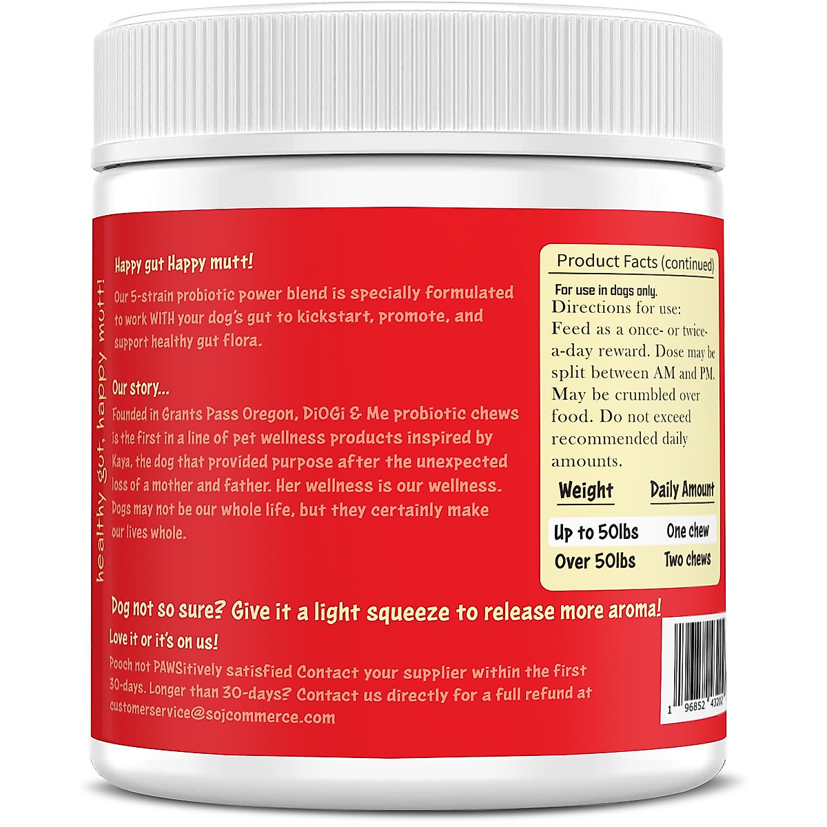 DiOGi and Me Probiotics for Dogs - Digestive Enzymes for Gut Flora, Caprophagia, Diarrhea & Bowel Support - Clinically Studied DE111 - Dog Supplement Soft Chew for Pet Immune System