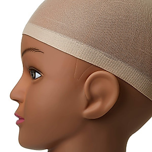 RED STOCKING WIG CAP, 200PCS Bulk Box Secures your hair, long lasting, stays in place, light, lightweight, breathable, wig comfortable (Beige)