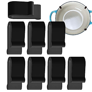 Dutch Oven Lid Protector Clips - 8 Pieces Cookware Protector Clips, Cookware Protector Replacement Clips, Pot Lid Bumper, Non-Slip Pan Protectors, Protective Clips For Display Storage Stacking
