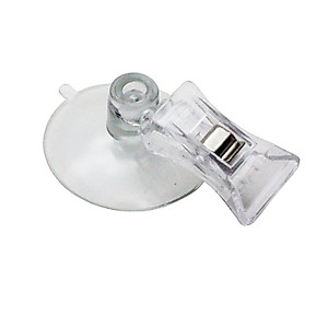 LJY 12 Pieces 45mm Suction Cup Clip Advertising Pop Display Business Cards Holder Stand Clear Clamps for Fridge Shower Aquarium