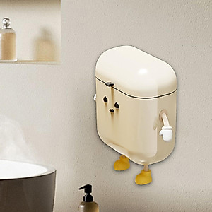 Bothyi Kitchen Hanging Trash Can Wall Mounted Garbage Can Waste Container Bucket Waste Bin Trash Can with Lid for Toilet Bedroom Car, L