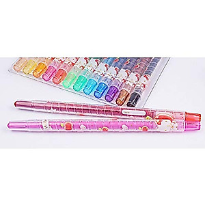 Hello Kitty 1 Coloring Book + 1 12-Color Crayon Set + 1 Sticker Sheet Arts & Craft Set : Random
