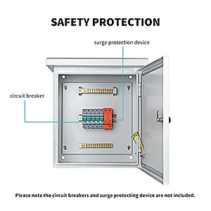 Renogy 5 String PV Combiner Box for On/Off-Grid Solar Panels System, w/Built-in DIN Rail, Labels, Cold-Formed Steel