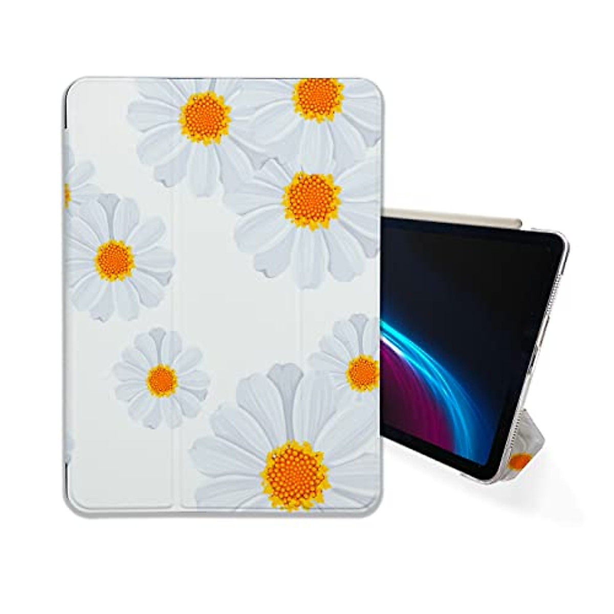 Kawaii Chamomile Flower Cute case Compatible with iPad Mini Air Pro 7.9 8.3 9.7 10.2 10.9 11 12.9 inch Pattern Cover New 2022 2021 Trifold Stand 3 4 5 6 7 8 9 Generation 490 (11" Pro 1/2/3 gen)