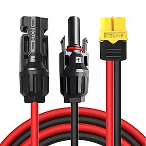 Maelorso XT60 Extension Cable to Solar Connector 10ft 12AWG Wire Solar Panel Cable for EFDELTA/River Portable Power Station Solar Generator